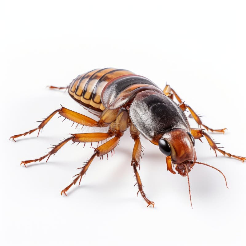 3d Cockroach on White Background - Brown and Roach with Exaggerated ...