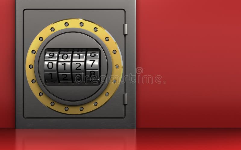 3d code dial metal safe stock illustration. Illustration of business ...