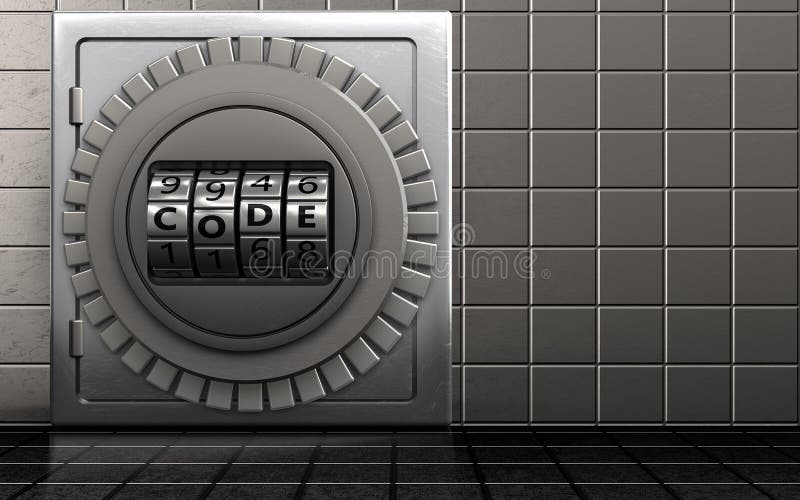 3d code dial metal safe stock illustration. Illustration of deposit ...
