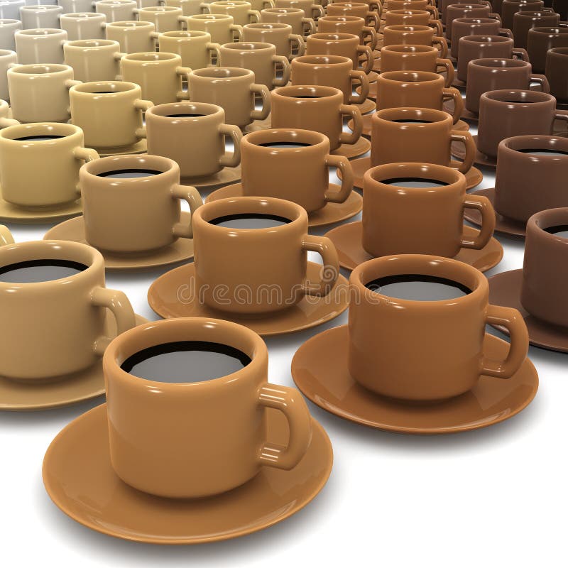 3d Coffee cups gradient stock illustration. Illustration of refreshment ...