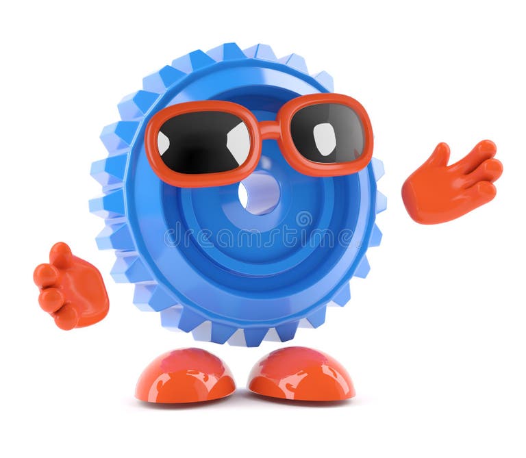 3d Cog with Arms Outstretched Stock Illustration - Illustration of ...