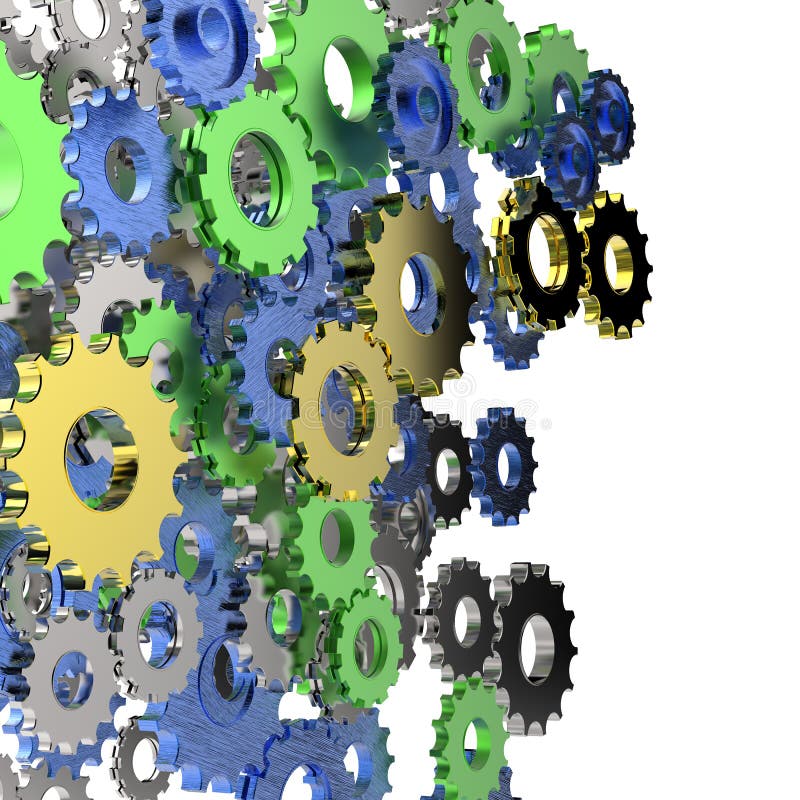 3d Cog Gear on White Background Stock Illustration - Illustration of ...