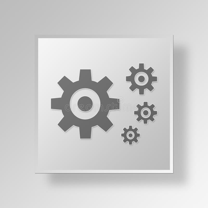 3D Cogs Icon Business Concept Stock Illustration - Illustration of ...