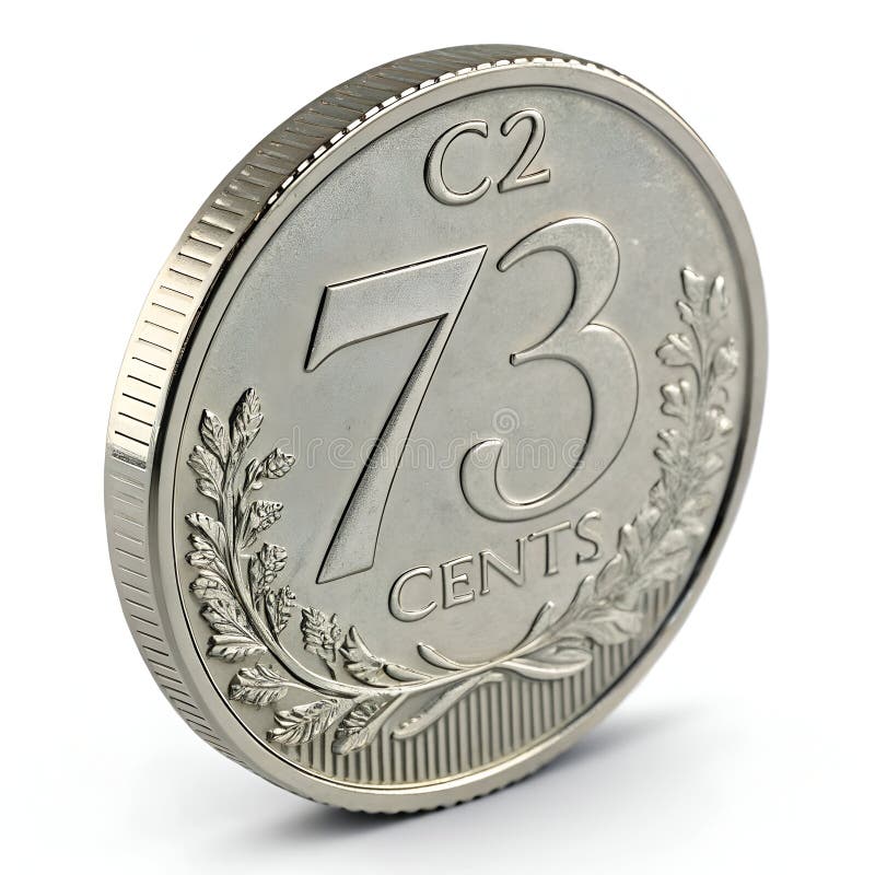 3D Coin Cents Render Isolated on White Background Stock Illustration ...