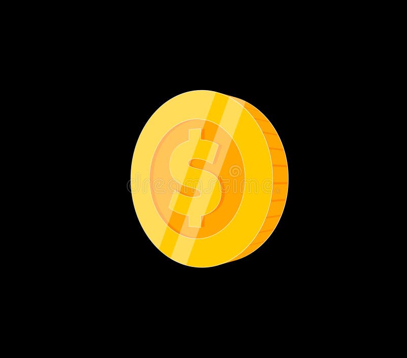 2D Coin Isolated Background Stock Illustration - Illustration of growth ...