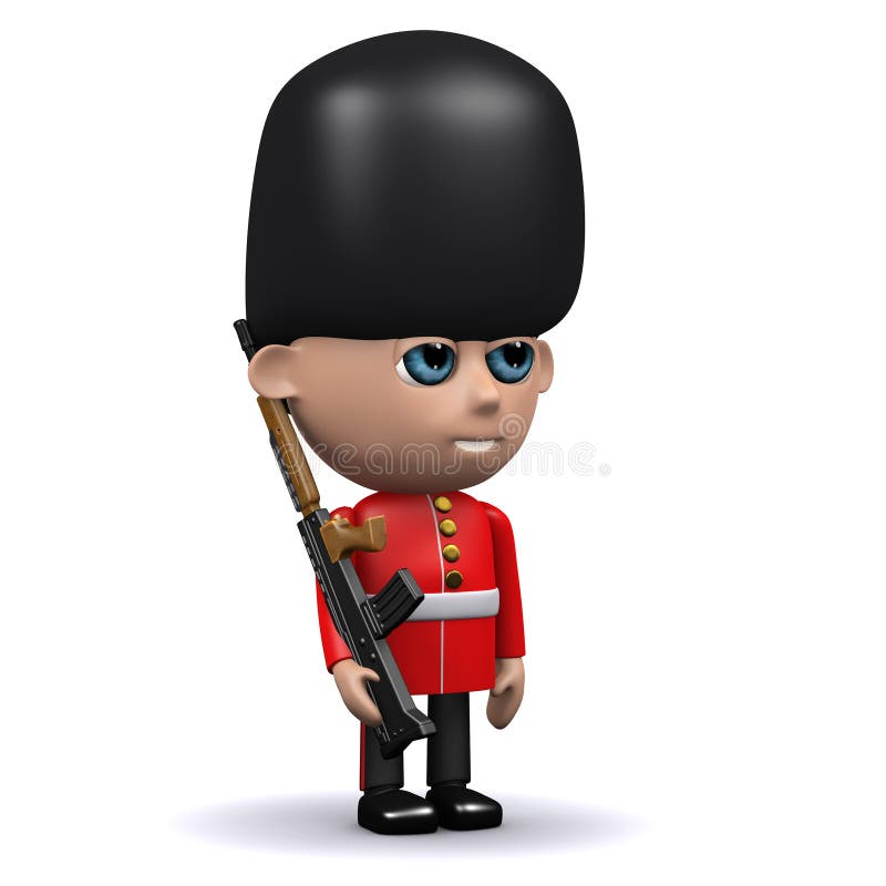 3d Coldstream Guard Presents Arms Stock Illustration - Illustration of ...