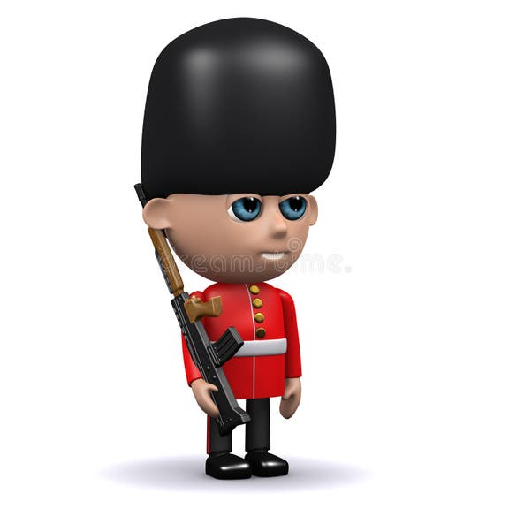 3d Coldstream Guard Presents Arms Stock Illustration - Illustration of ...