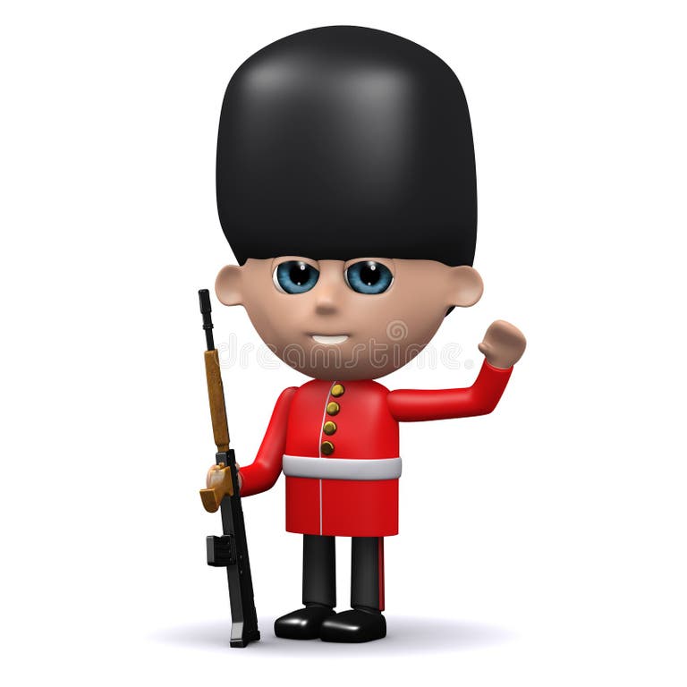 3d Coldstream Guard Waves at the Tourists Stock Illustration ...