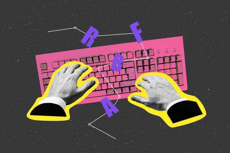 3D Collage Design Composite Trend Artwork Sketch of Silhouette Two ...