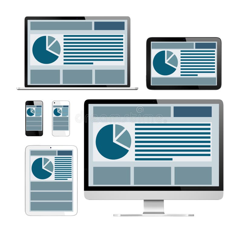 3D Collection of Digital Devices Stock Illustration - Illustration of ...