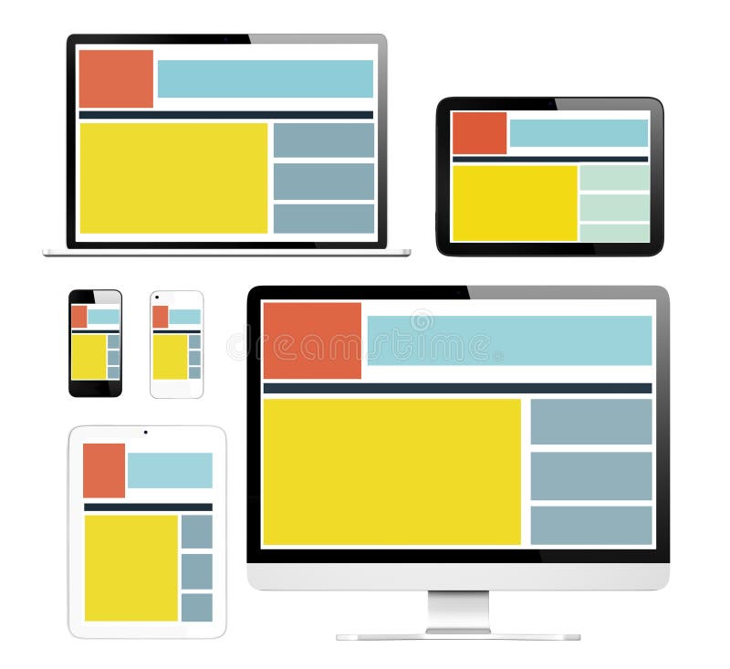 3D Collection of Digital Devices Stock Illustration - Illustration of ...