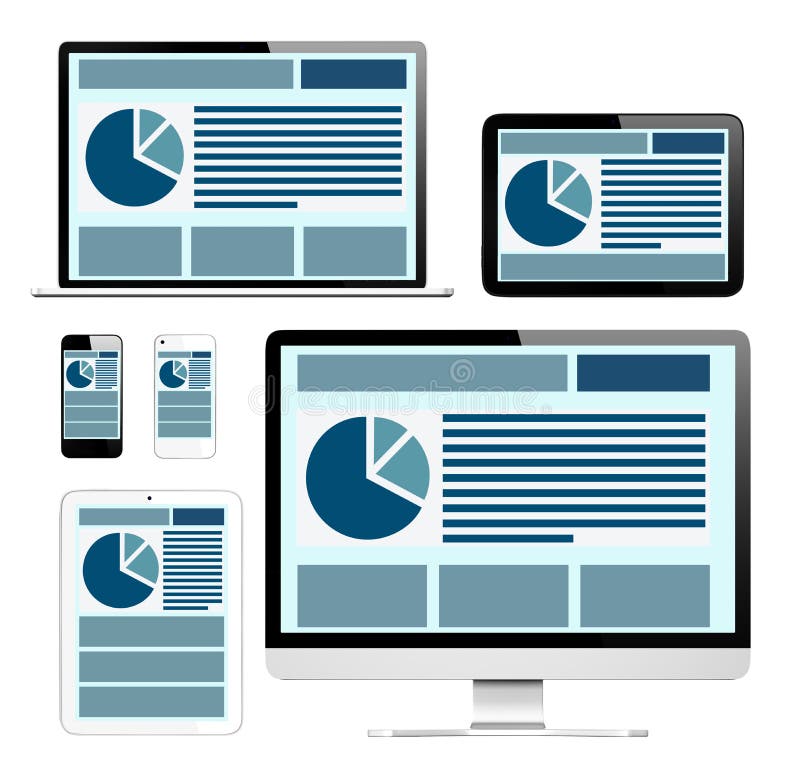 3D Collection of Digital Devices Stock Illustration - Illustration of ...