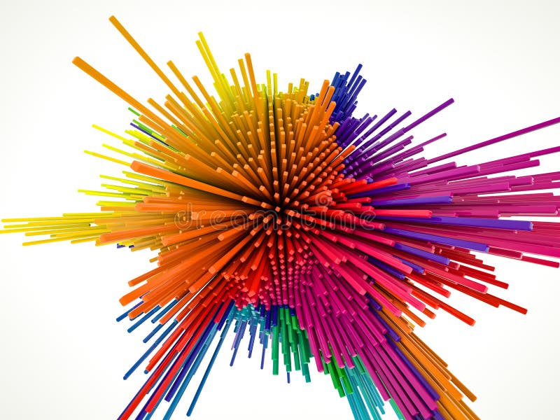 3D Color Burst stock illustration. Illustration of explosion - 163507545