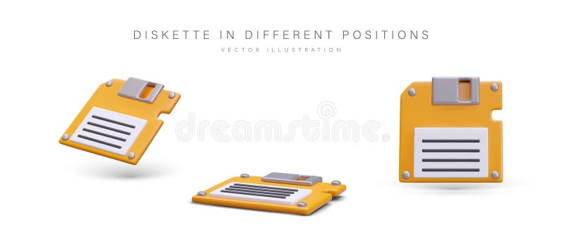 3D Color Diskette. Symbol of Saving Information Stock Vector ...