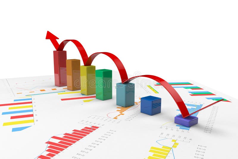 3d Color Positive Bar Graphs Stock Illustration - Illustration of rapid ...