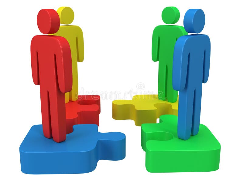 3d White People Assemble Piece Puzzle Stock Illustrations – 171 3d ...