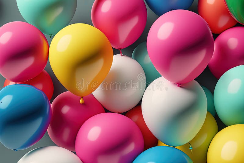 3d Colored Balls Background. Generative AI Stock Illustration ...