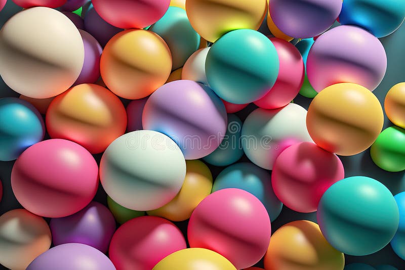 3d Colored Balls Background. Generative AI Stock Illustration ...