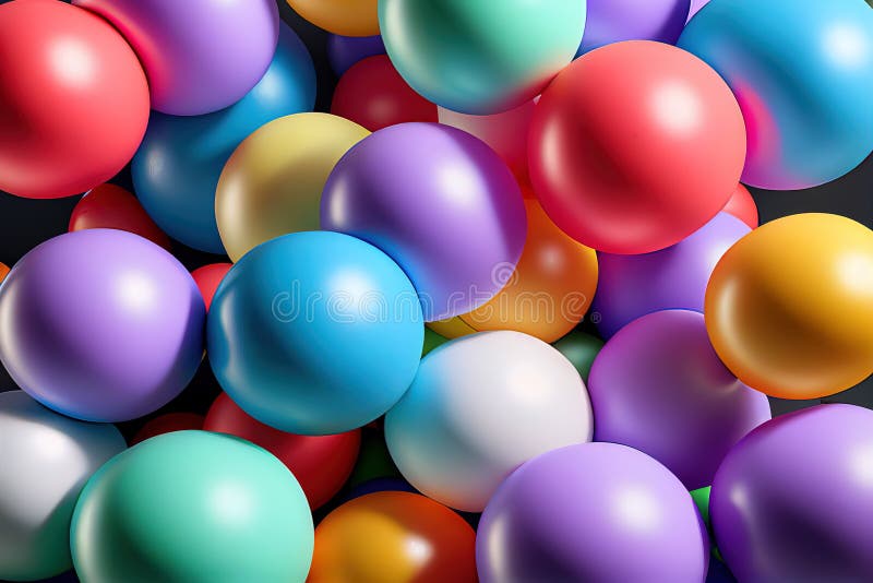 3d Colored Balls Background. Generative AI Stock Illustration ...