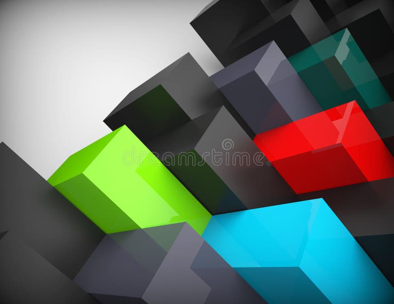 3d Colored Cubes Background Stock Illustration - Illustration of ...