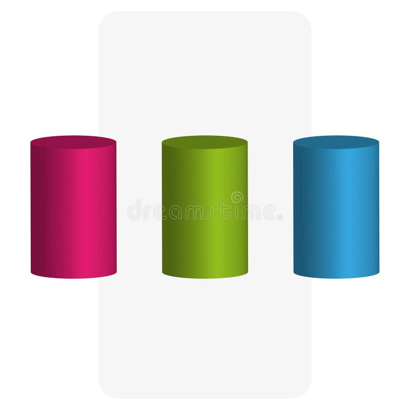 3d Colored Cylinders for Brochure Design. Vector Illustration Stock ...