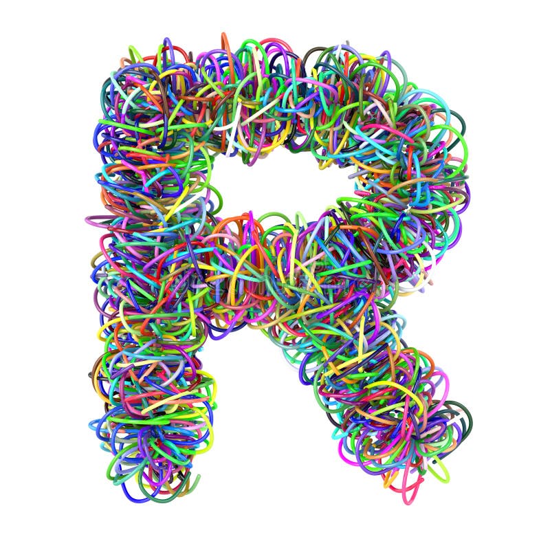3d Colored Wires Creative Cartoon Decorative Letter R Stock ...