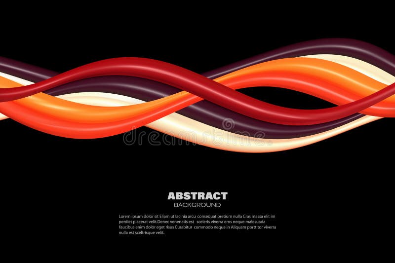 3D Colorful Abstract Wave Flow. Liquid Geometric Shapes Stock Vector ...