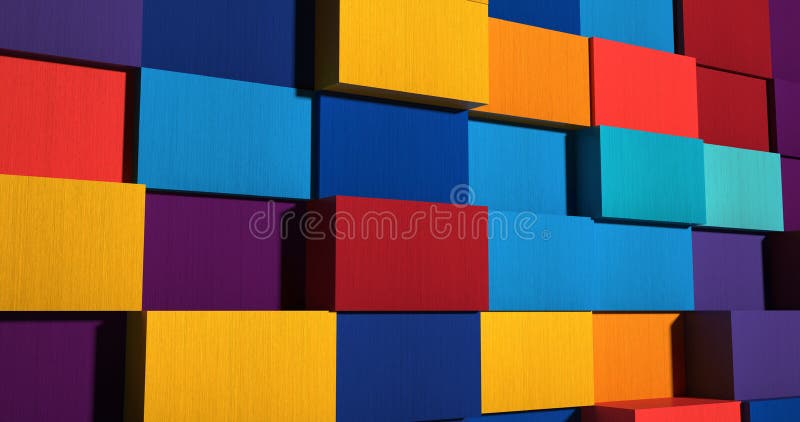 3D Colorful Blocks Background Stock Illustration - Illustration of ...