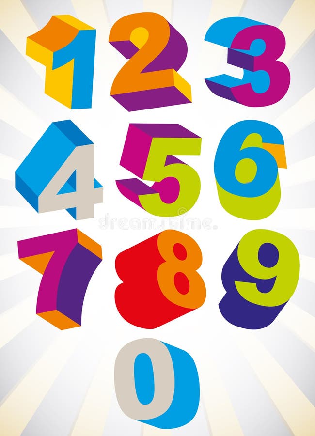 Psychedelic numbers stock vector. Illustration of sixties - 17247445