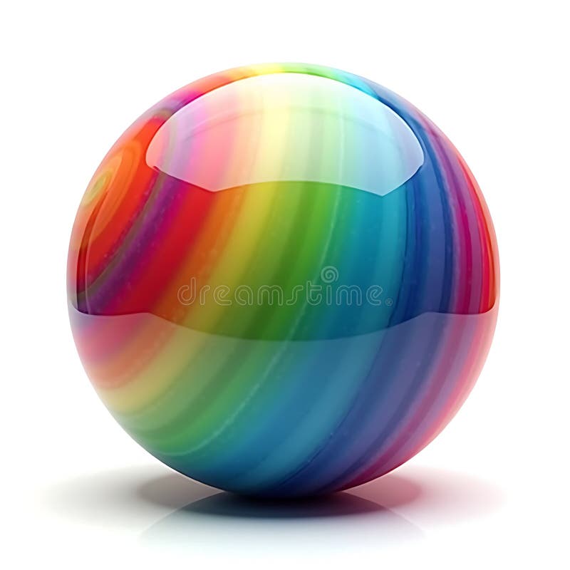 3D Colorful Bouncy Ball with Bright Texture Stock Illustration ...