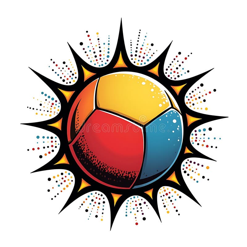 3D Colorful Bouncy Ball with Bright Texture Stock Illustration ...