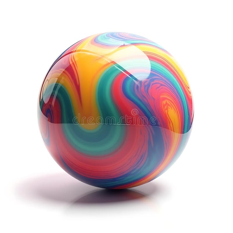 3D Colorful Bouncy Ball Isolated on a White Background Stock Illustration - Illustration of ...