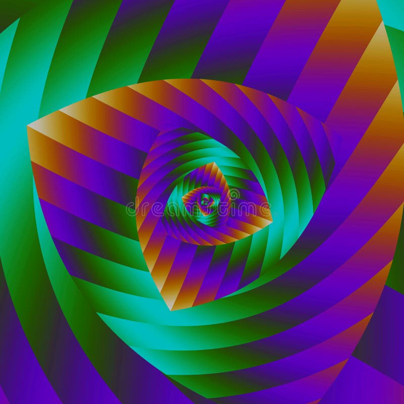 3d Colorful Color Gradient Spiral Graphic Stock Illustration ...