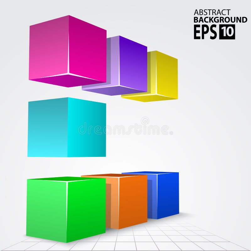 3D Colorful Cube Arc, Vector Illustration InfographicTe Stock Vector ...