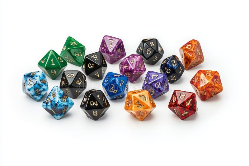 3D Colorful Dice Element Set with Transparent Background Stock Image ...