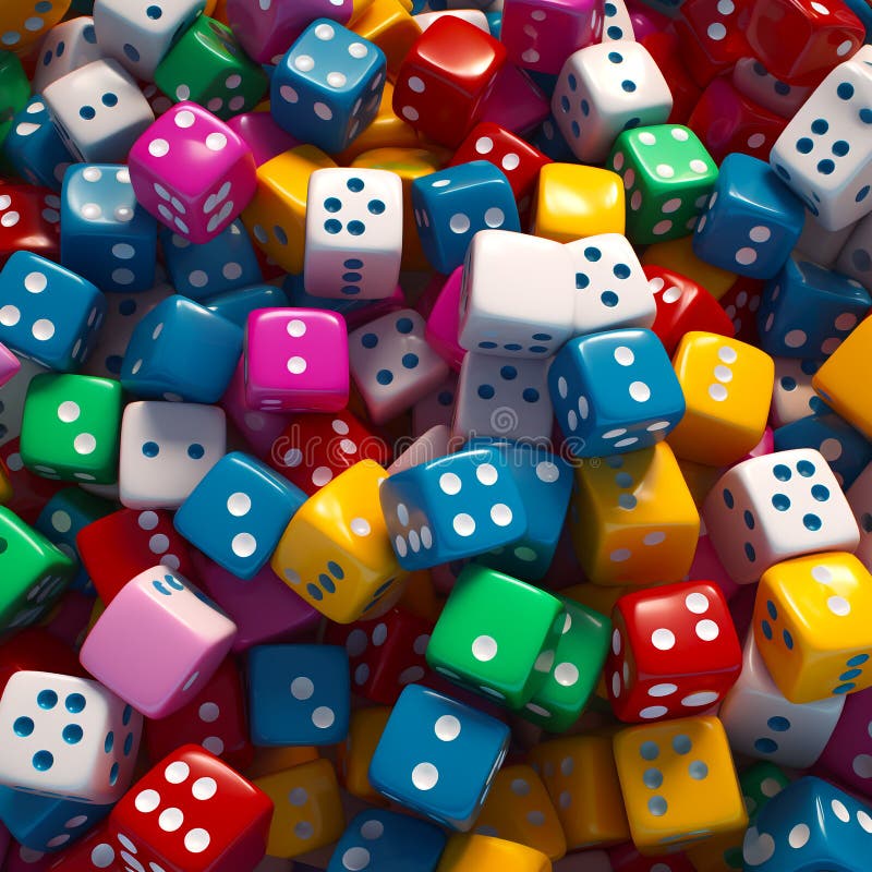 3D Colorful Dice Toys Background Texture Stock Illustration ...