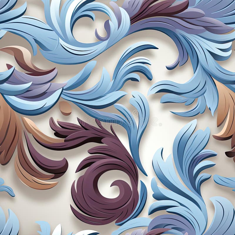 3D Colorful Floral Pattern Illustration with Sculpted Forms Made of ...