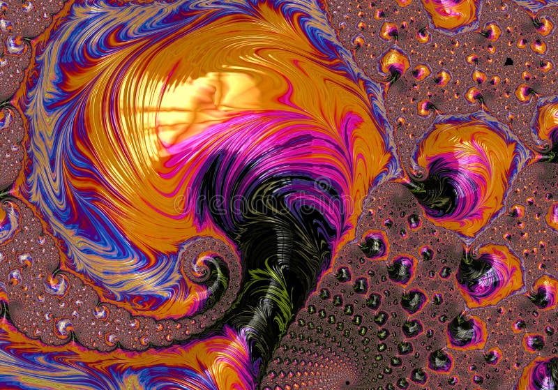 3D Colorful Fractal Texture Design Stock Illustration - Illustration of ...
