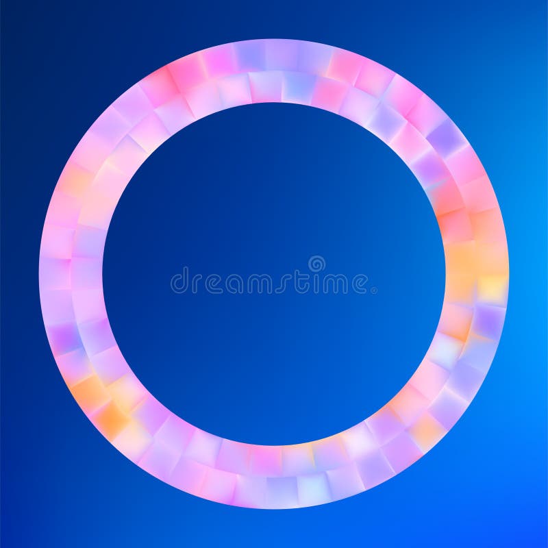 3D Colorful Glowing Ring on Blue Gradient Background Stock Illustration ...