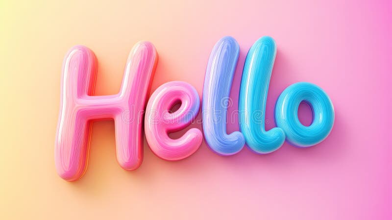 3d Colorful Hello Text on Gradient Background, Playful and Vibrant ...