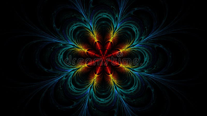 3d Colorful Octagonal Fractal Graphic Stock Illustration - Illustration ...