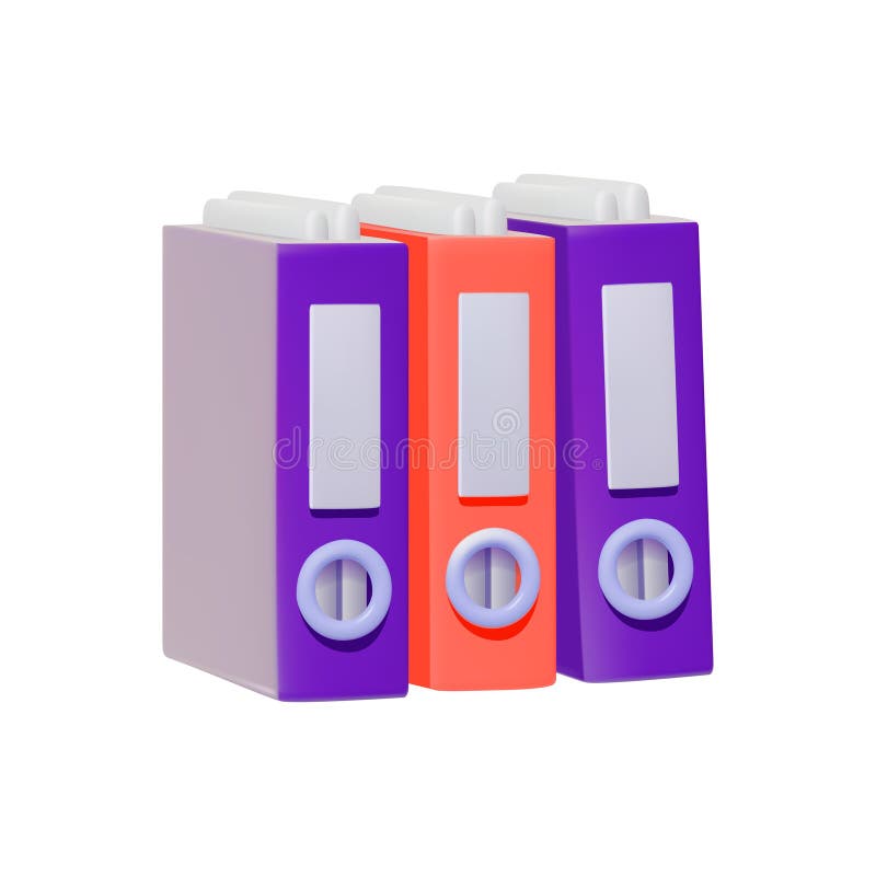 3D Colorful Office Folders for Document Organization and Storage. Stock ...