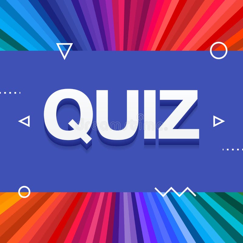3d Colorful Quiz Text on Colourful Rainbow Rays Background. Vector ...