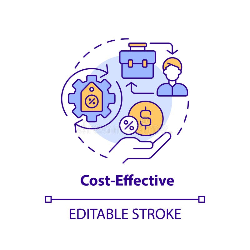 2D Colorful Thin Linear Icon Cost Effective Concept Stock Vector ...