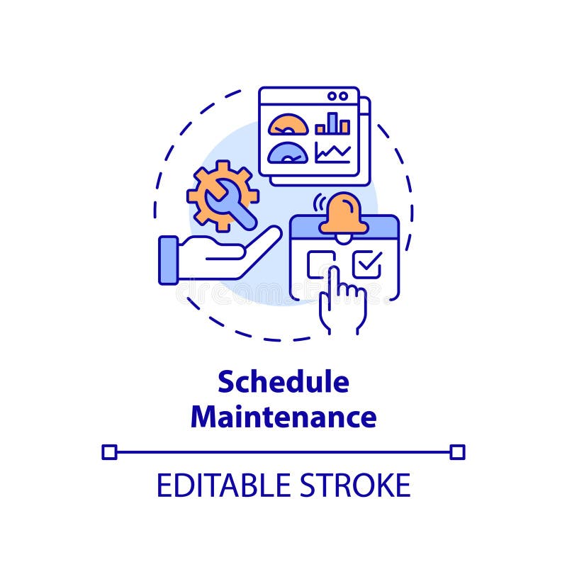 2D Colorful Thin Linear Icon Schedule Maintenance Concept Stock Vector ...