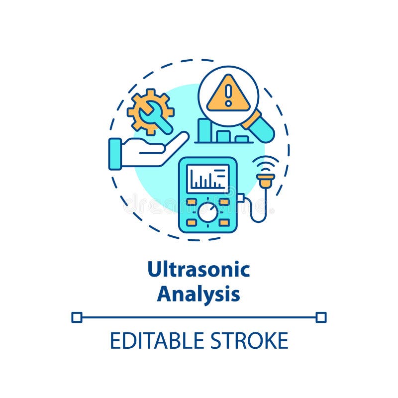 2D Colorful Thin Linear Icon Ultrasonic Analysis Concept Stock Vector ...