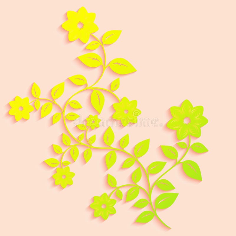 3D Colorful Vector Flower with Shadows and Place Stock Vector ...