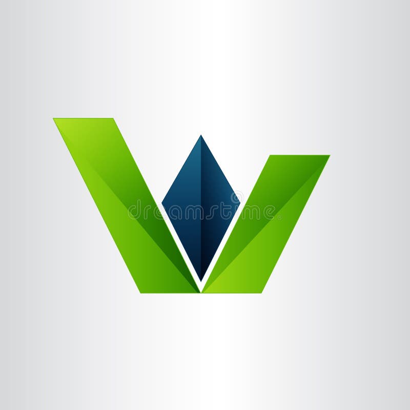 3D Colorful W Initial Letter with Modern Leaf Monogram Logo Stock ...