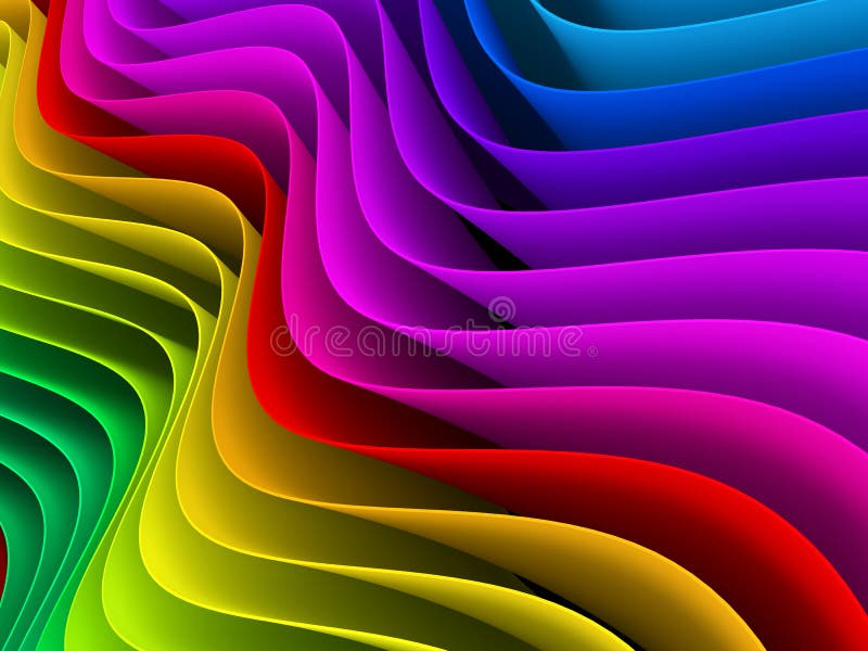 3d Colorful Waves Background Stock Illustration - Illustration of cover ...