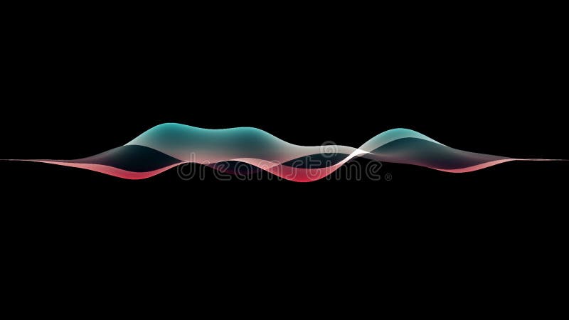 3D Colourful Visualisation of Voice Record on Black Background Stock ...